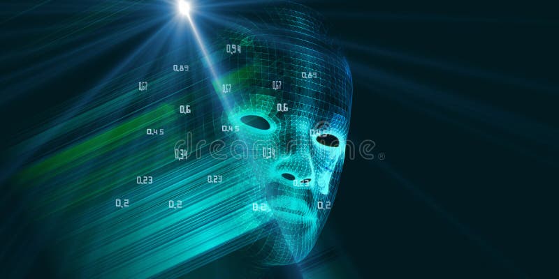 Machine Learning. Polygonal Technology Background with 3d Wireframe ...