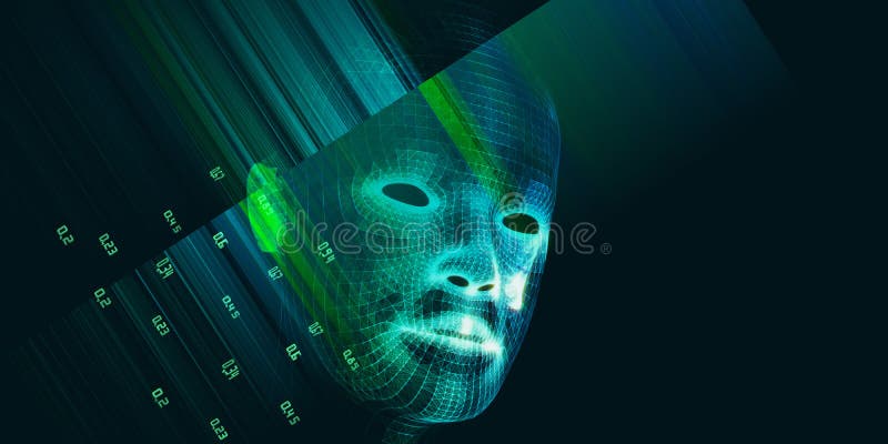 Machine Learning. Polygonal Technology Background with 3d Wireframe ...