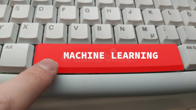 Machine Learning on Red Button of a Keyboard Stock Photo - Image of ...