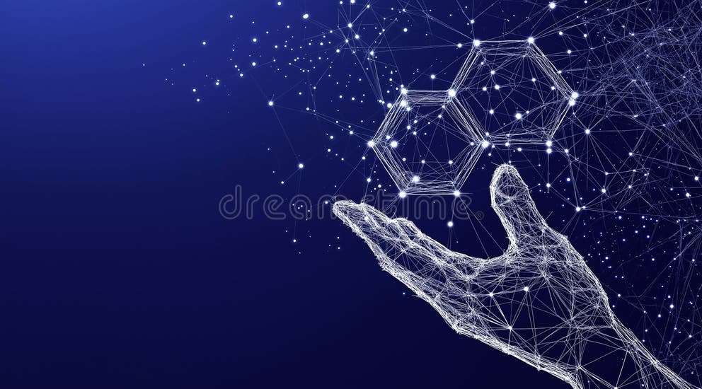 Machine Learning Robotic Hand with Glowing Connections Showcasing ...