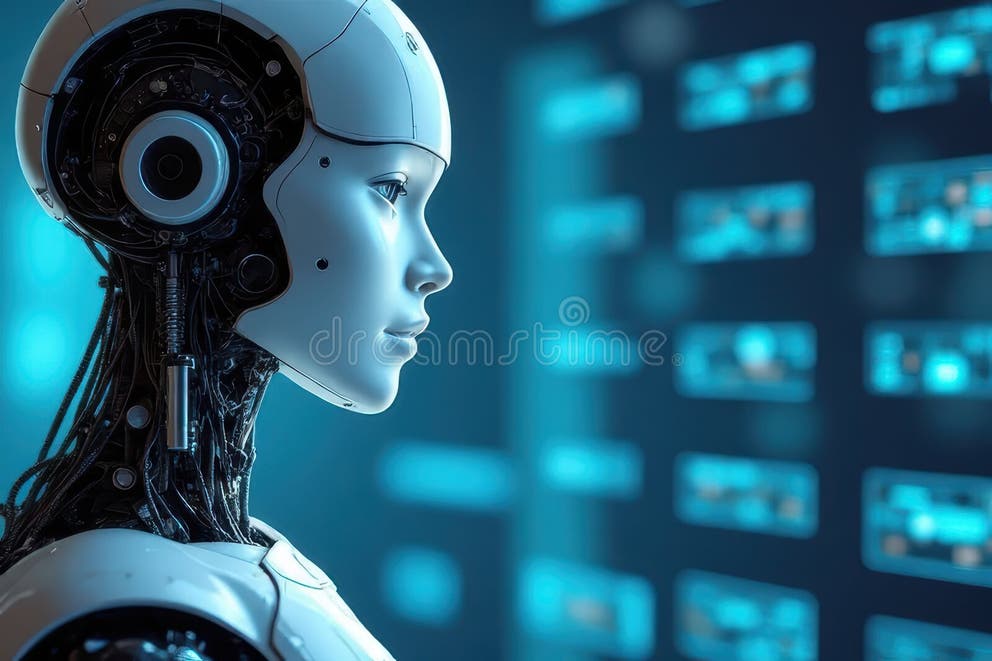 Machine Learning in Robotics Stock Illustration - Illustration of ...