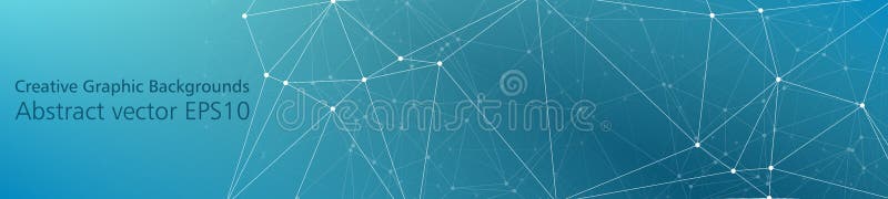 Digital Neural Network Algorithm, Vector Background Dots and Lines Stock Vector - Illustration ...