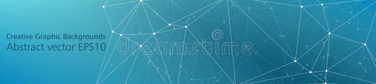 Digital Neural Network Algorithm, Vector Background Dots and Lines Stock Vector - Illustration ...