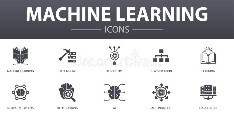 Machine Learning Simple Concept Icons Stock Vector - Illustration of ...