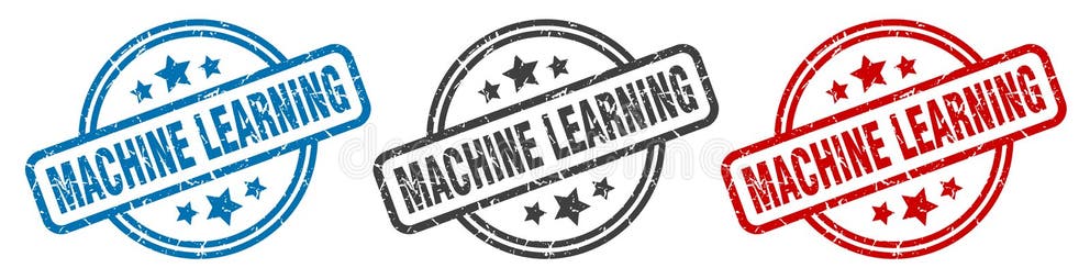 Machine Learning Stamp. Machine Learning Round Isolated Sign Stock ...