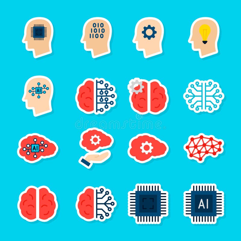 Machine Learning Stickers stock vector. Illustration of knowledge ...