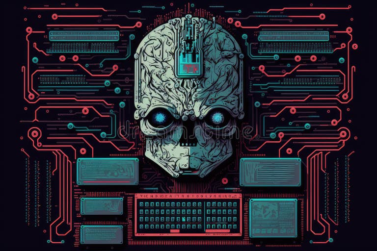 Machine Learning System Detecting And Preventing Cyberattacks On Web Servers Stock Illustration