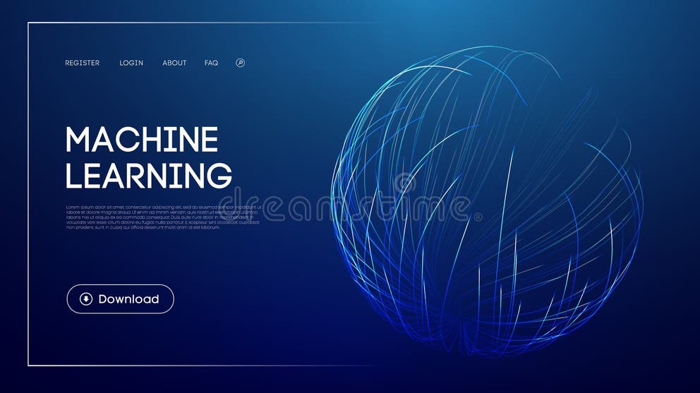 Machine Learning Technology with Abstract Glowing Sphere, Futuristic ...