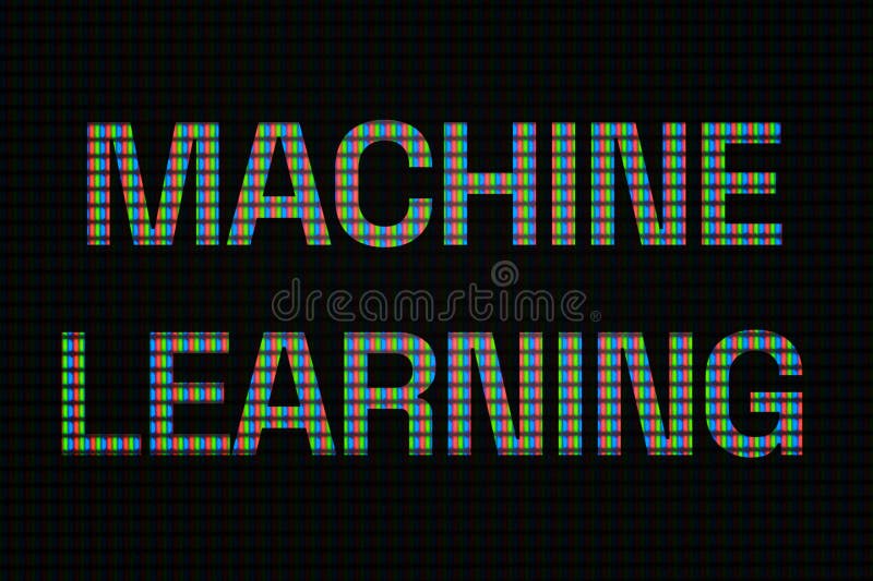 MACHINE LEARNING Text Title Pixel Background on a Technical Theme Stock ...