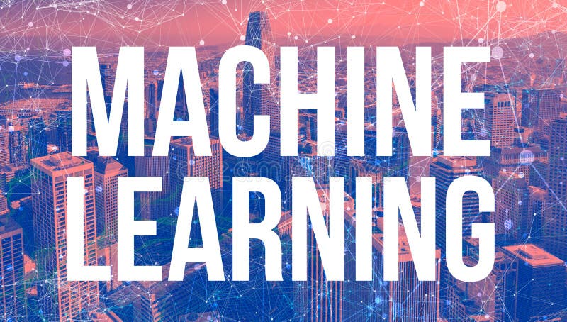 Machine Learning Theme with Abstract Network Patterns and Skyscrapers ...