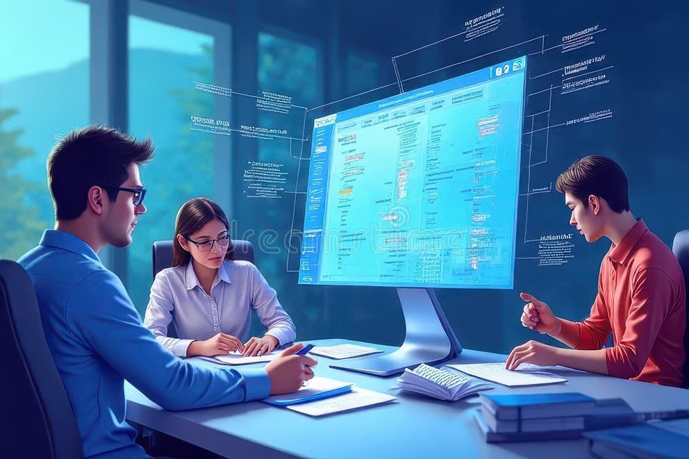 Machine Learning and Translation Technology Stock Illustration ...