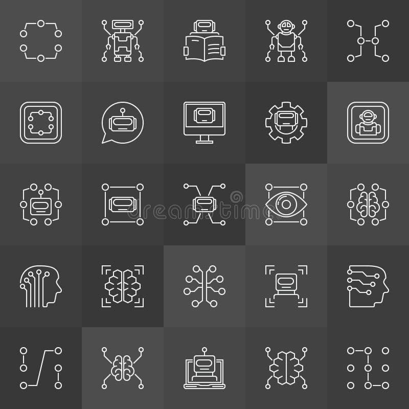 Machine Learning Vector Concept Icons in Thin Line Style Stock Vector ... Machine Learning Vector Concept Icons in Thin Line Style Stock Vector ...