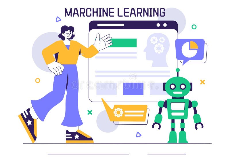 Machine Learning Vector Illustration Featuring Artificial Intelligence ...