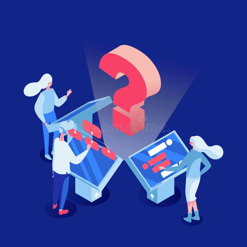 Machine Learning Vector Isometric Illustration. People, Employees ...