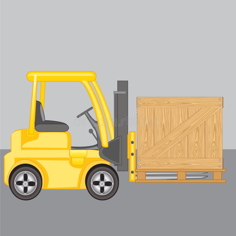 Machine for Loading Loads Box Stock Vector - Illustration of pallet ...