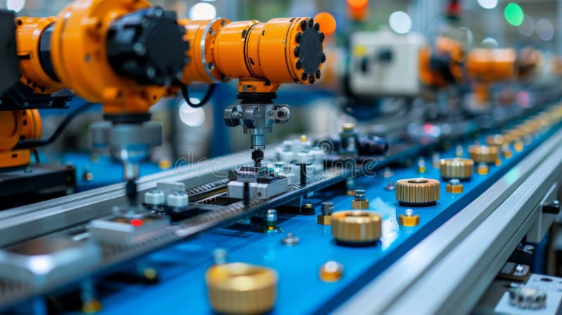 A Machine that is Making Something on a Conveyor Belt, AI Stock ...