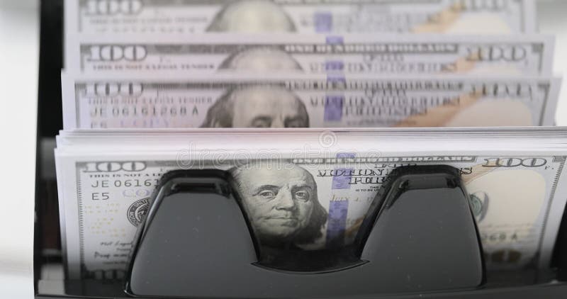 Machine Manages Counting and Processing of Dollar Bills Stock Video ...