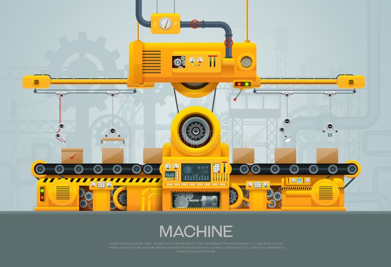 Machine and Manufacture Machinery Factory Vector Stock Vector ...