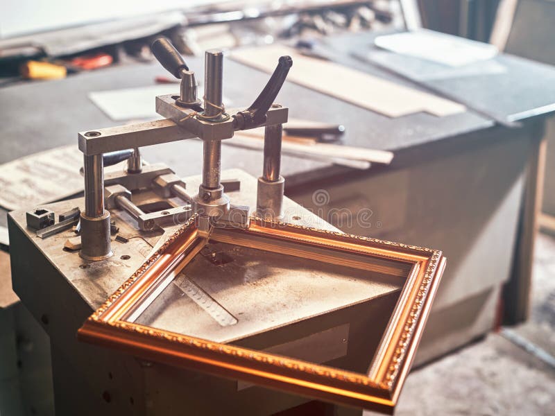 Machine for Manufacturing Frames. Stock Image - Image of crafts, drill ...