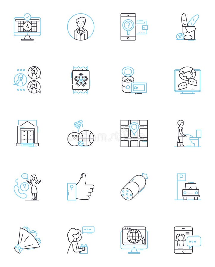 Machine Marketing Linear Icons Set Automation Optimization Personalization Analytics