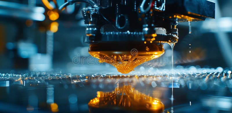 A Machine is Melting a Gold Object Stock Photo - Image of sheet ...