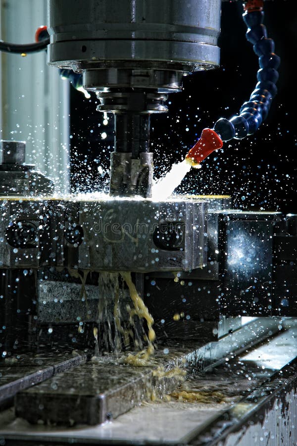 Machine with Metal-working Coolant Stock Photo - Image of machining ...