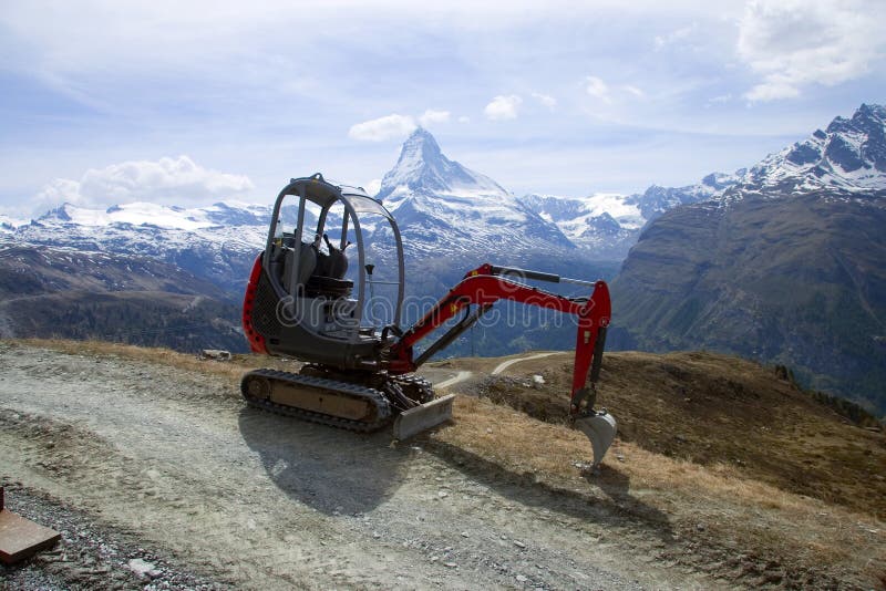 Machine and the Mountain stock photo. Image of blue, matterhorn - 2985212