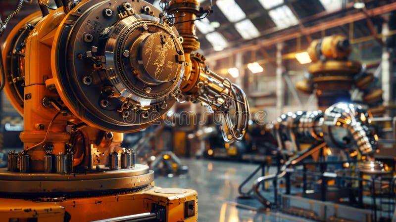 Machine Operating Inside Industrial Building Stock Illustration ...