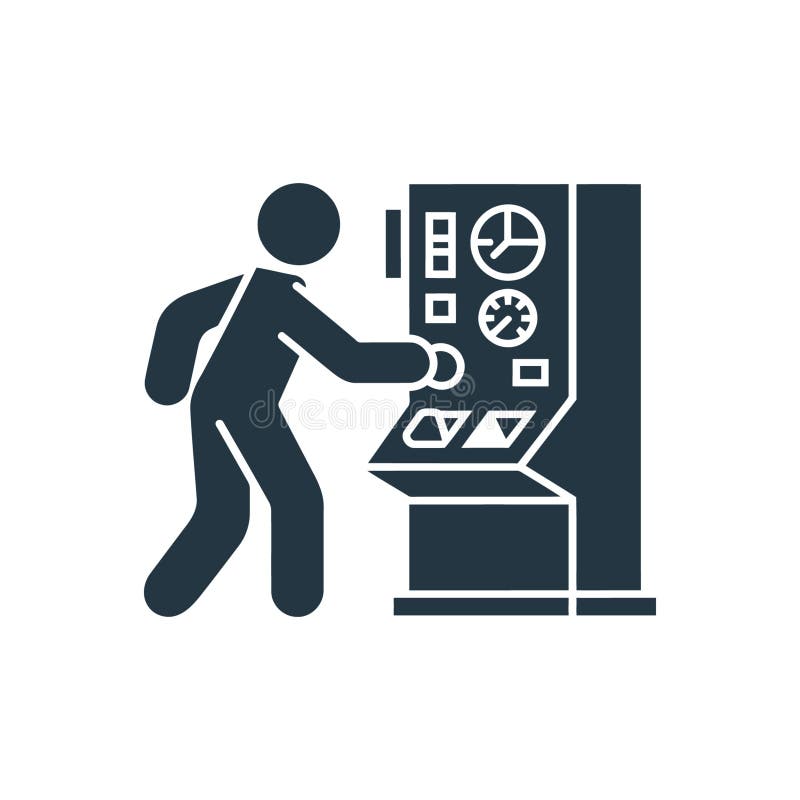 Machine Operation Control Icon Stock Vector - Illustration of symbol ...