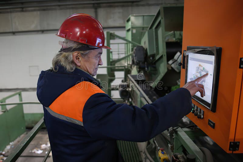 Operator Pressing Keys at Control Panel Stock Image - Image of ...
