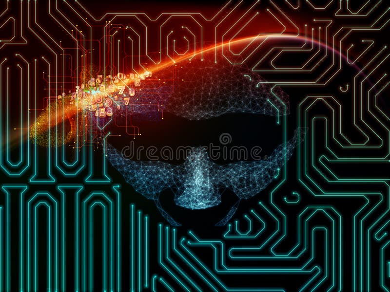 Machine Over Mind stock illustration. Illustration of line - 208338154