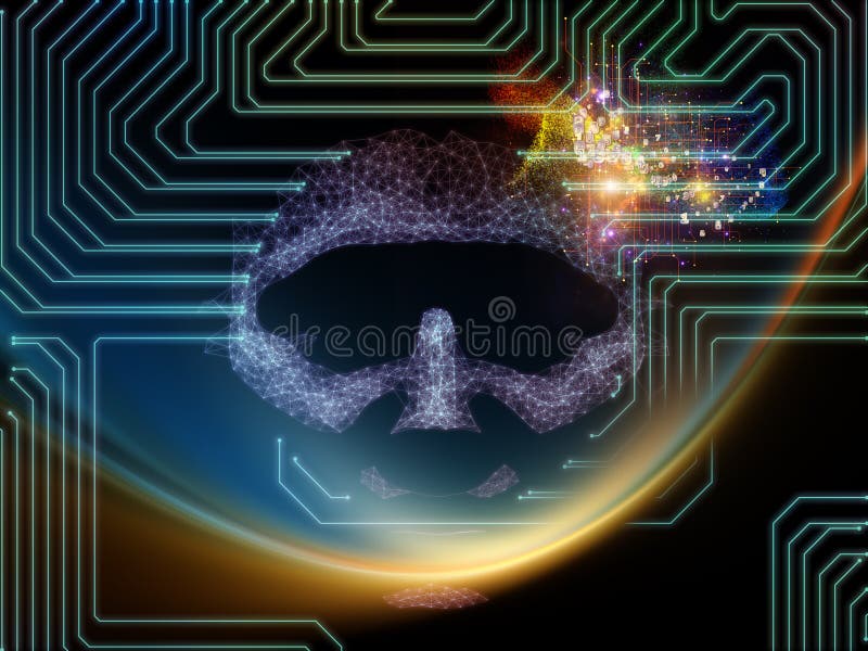 Machine Over Mind stock illustration. Illustration of human - 208338176
