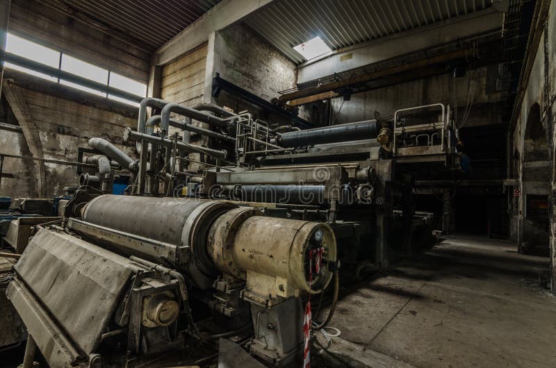 Machine in paper factory stock image. Image of expire - 108542465