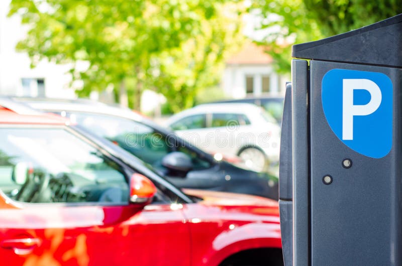 Machine Parking on a City Street Stock Image - Image of road, outdoor ...