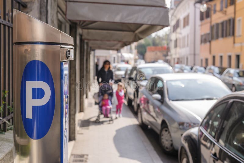 Machine parking stock image. Image of spot, permit, road - 53011559