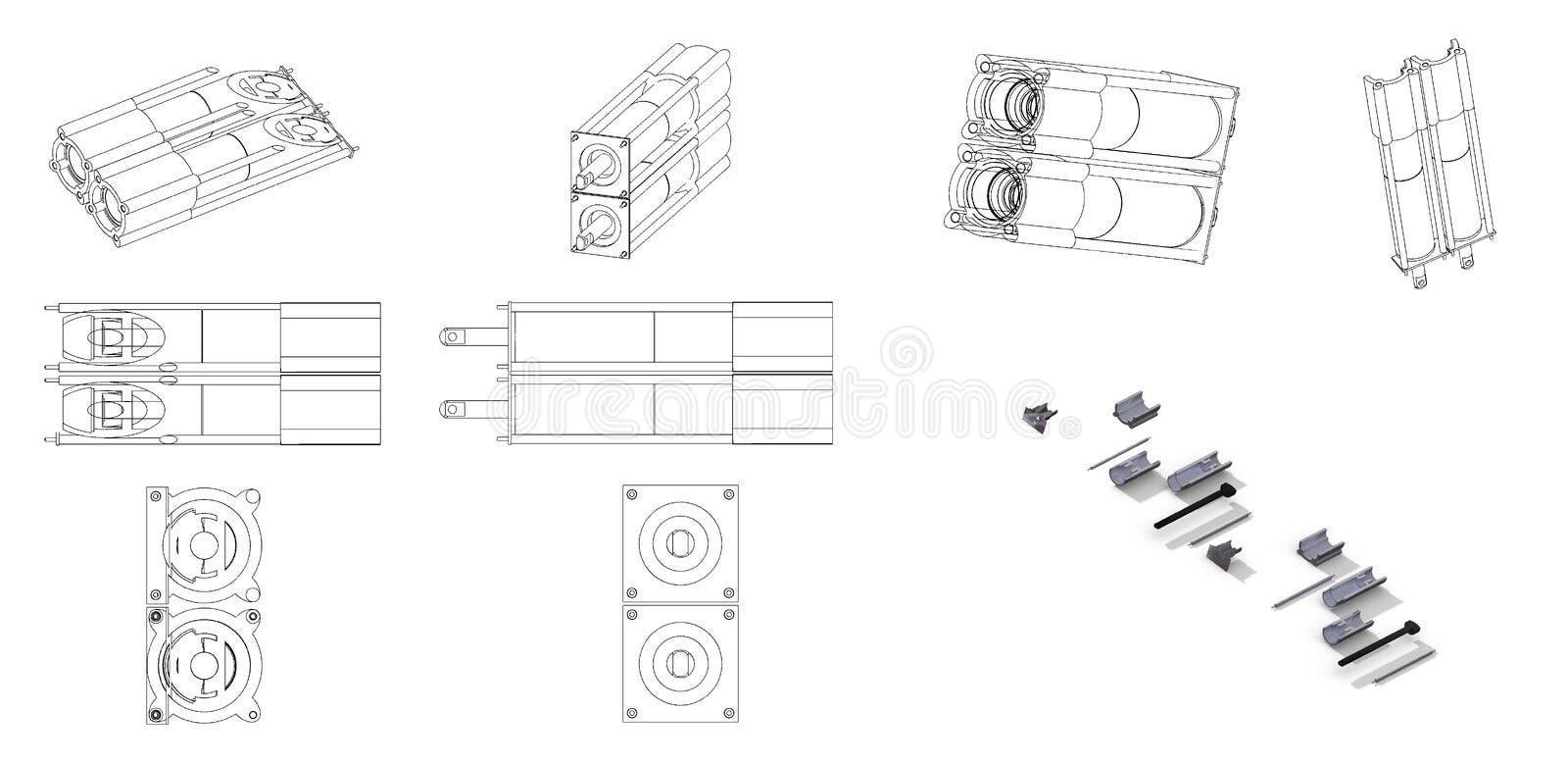 Classic Toaster Architect Blueprint - Isolated Stock Illustration ...
