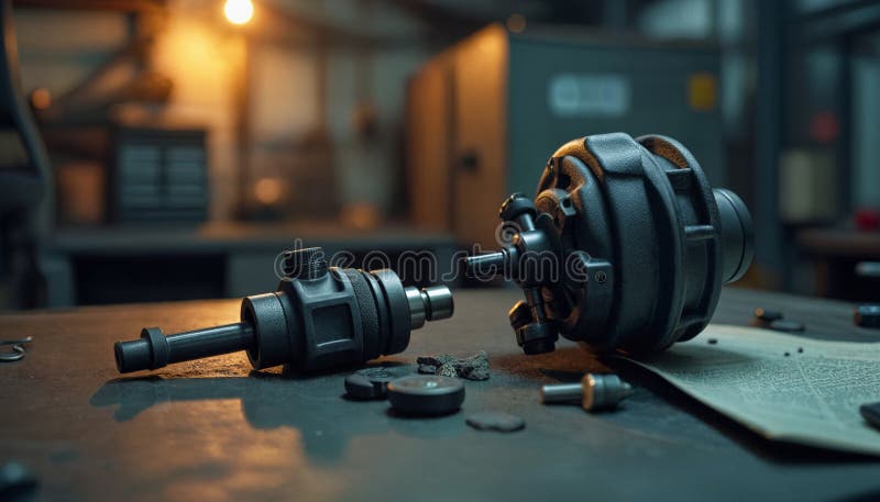 A Machine Part is Broken and Laying on a Table Stock Illustration ...