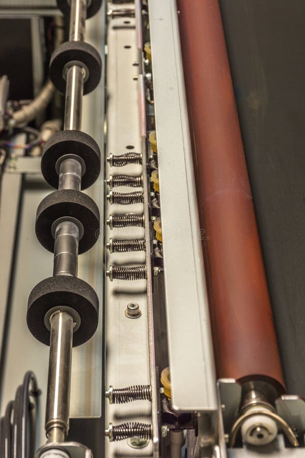 Machine Part of a Paper Transport Belt Stock Image - Image of printing ...