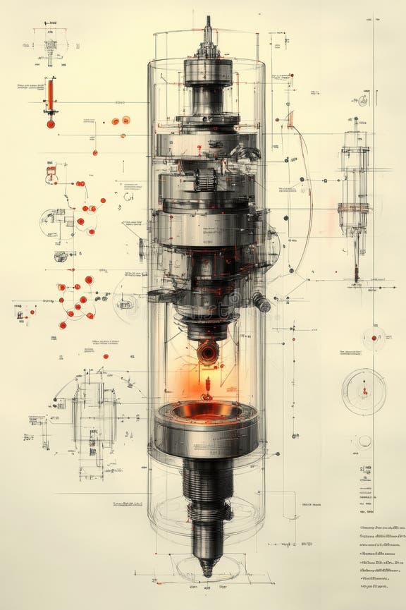 Machine Part Sketch , Machine Part Drawing . Illustration Stock ...