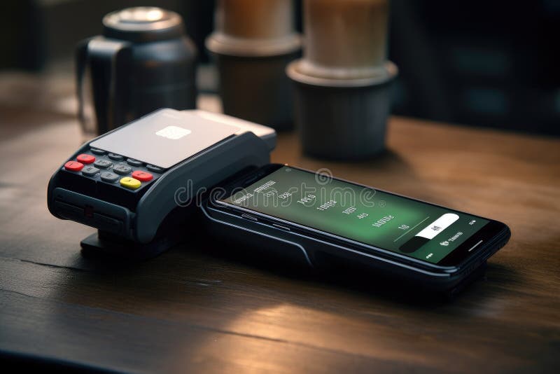 Machine Paying through Smart Phone on Credit Card Reader Stock ...