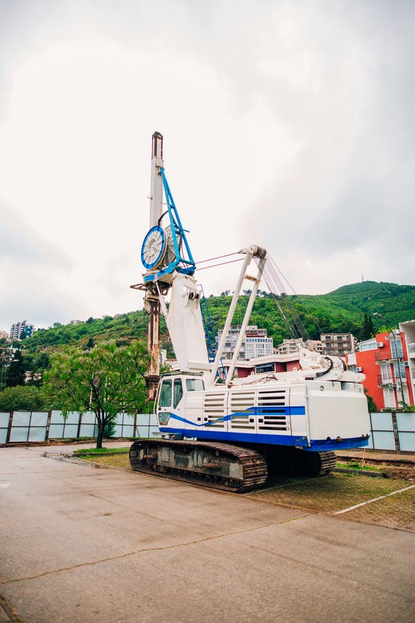 Machine for Piling. Construction Machinery on the Site for the C Stock ...