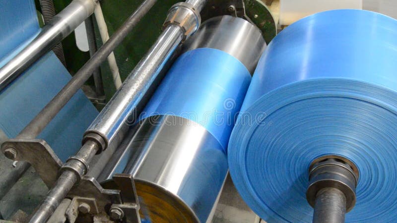 Machine with Polyethylene for the Production of Plastic Bags Stock ...