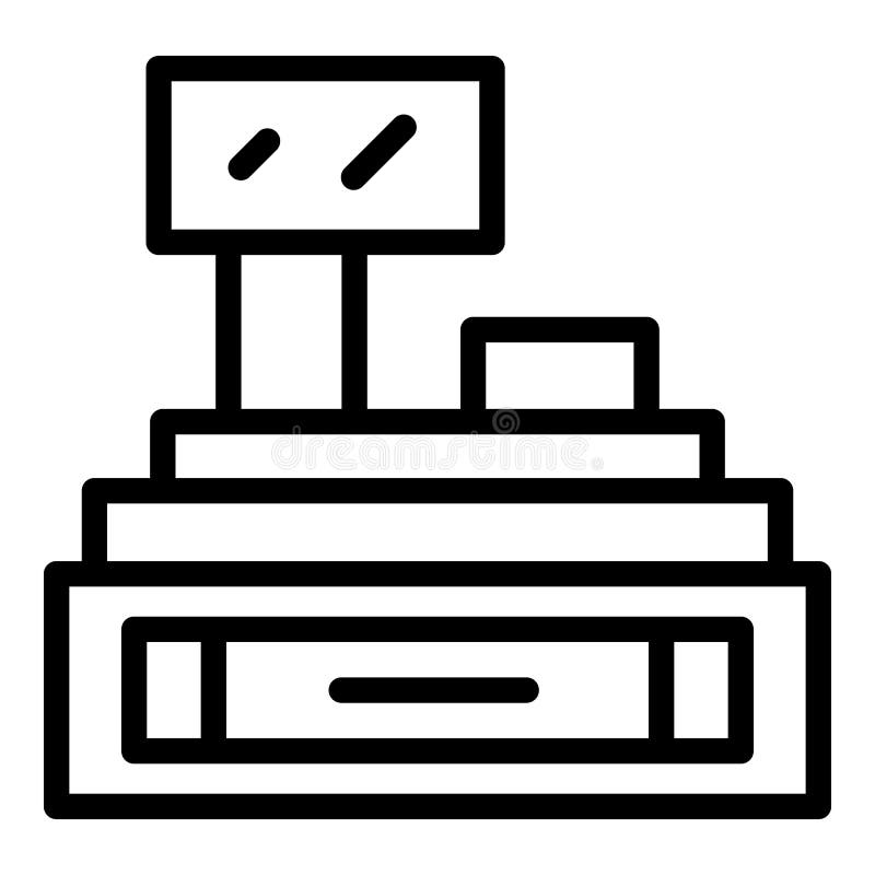 Machine Pos Icon Outline Vector. Cash Register Stock Vector ...