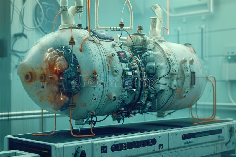 A Machine, Positioned on a Table, is Captured in a Straightforward ...