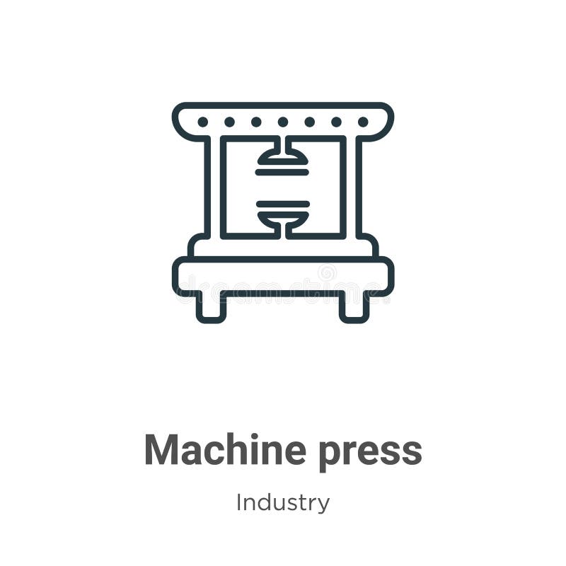 Machine Press Icon Vector Isolated On White Background, Machine Press ...