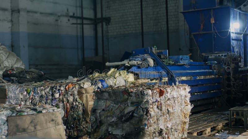 Compaction Machine in Plant for Sorting Garbage or Rubbish Stock ...