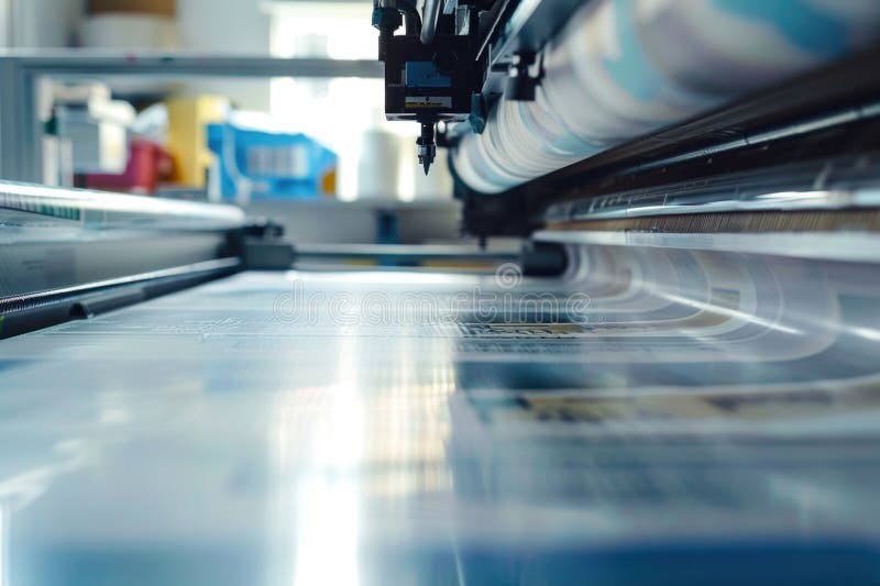 A Machine Printing a Large Sheet of Paper. Suitable for Design and ...