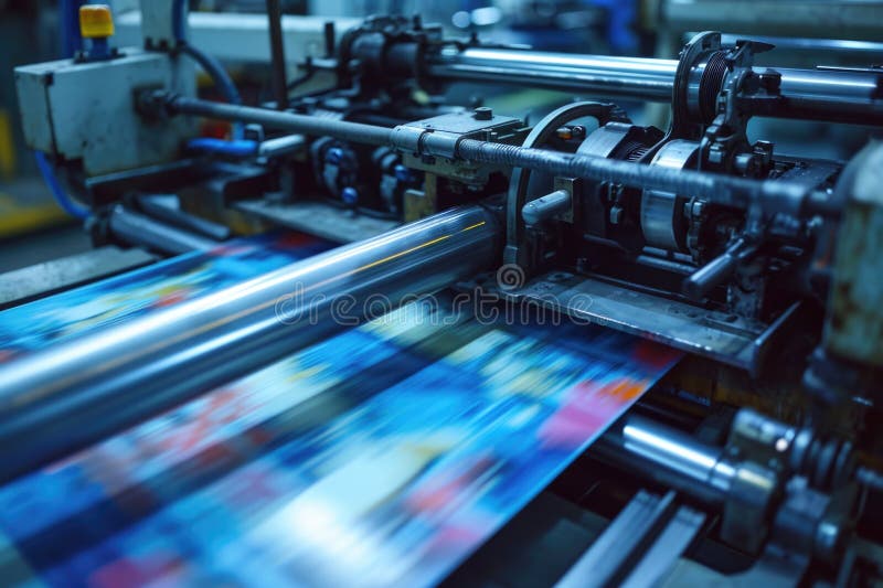 A Machine is Printing a Picture on a Paper. this Image Can Be Used To ...