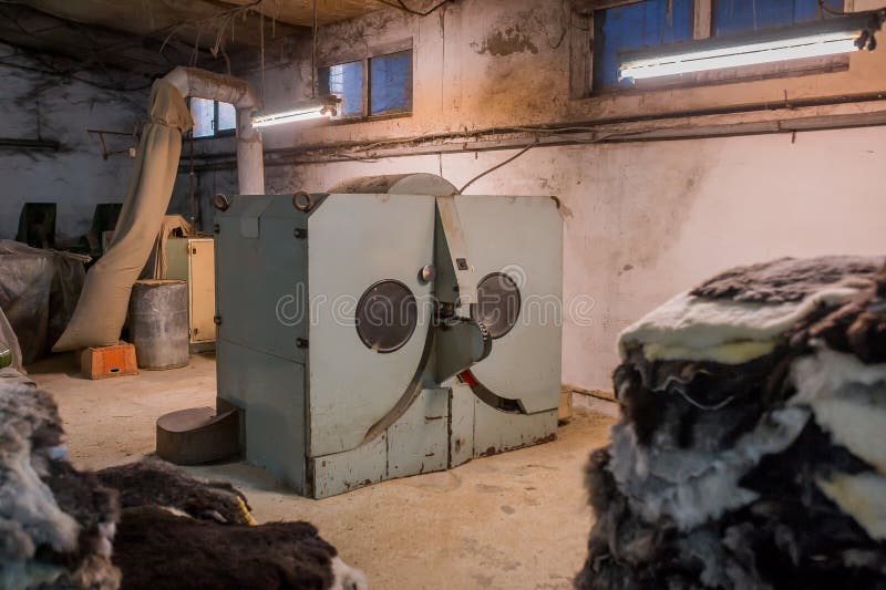 Machine for Processing Leather and Wool Stock Photo - Image of ...