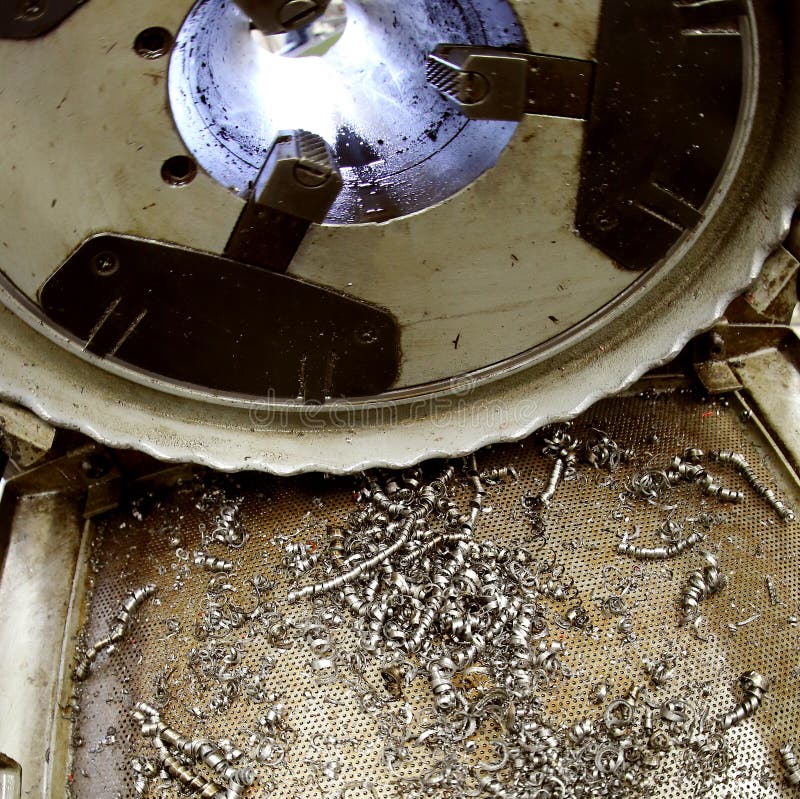Machine for Processing Metal Shavings Stock Image - Image of tinny ...